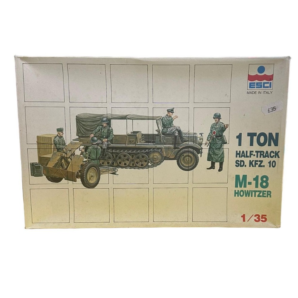 New ESCI 1 Ton Half-Track SD. KFZ. 10 M-1 Howitzer 1/35 Model Kit - New ...